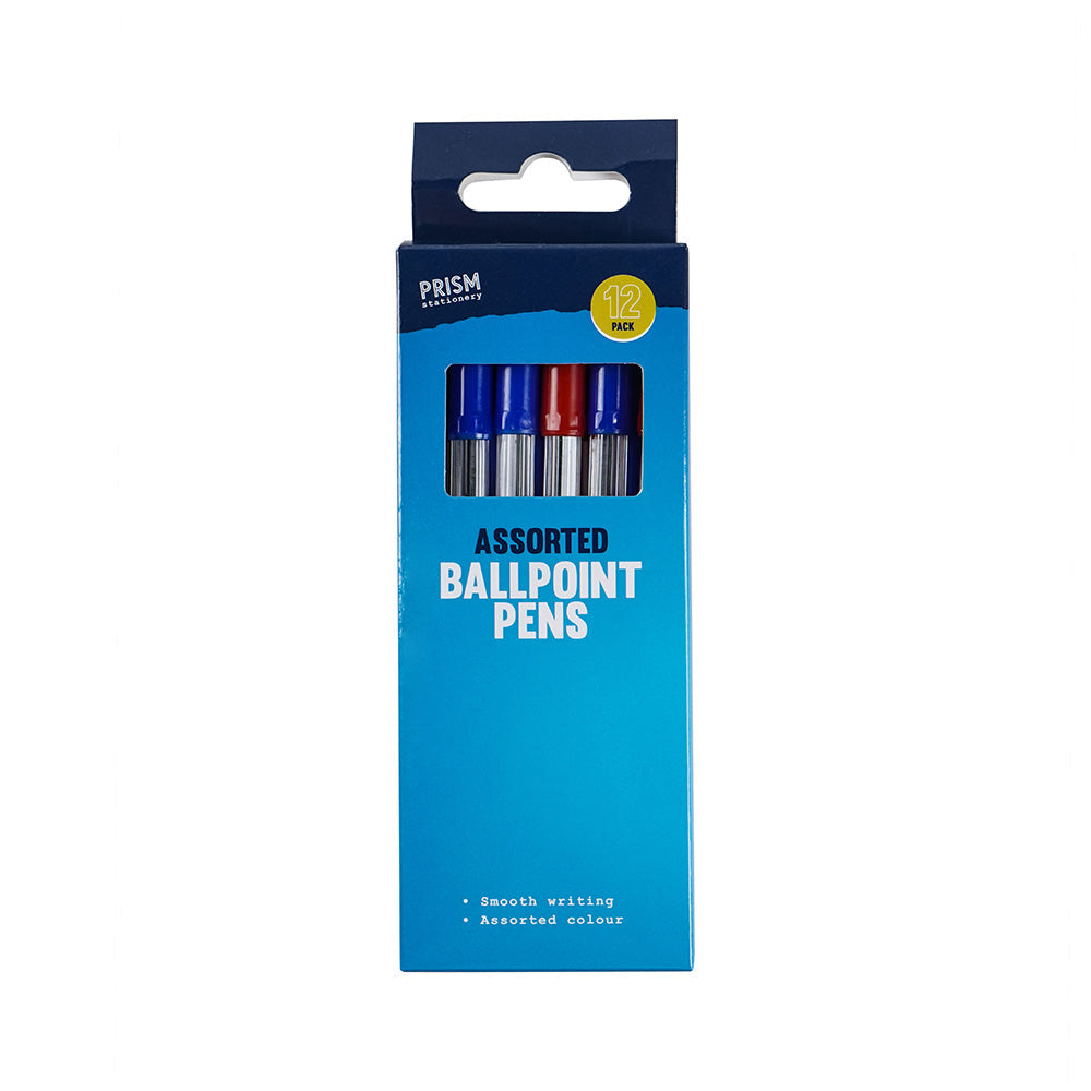 Colour Assorted Ballpoint Pens 12PK ¨C Smooth Writing School & Office ...