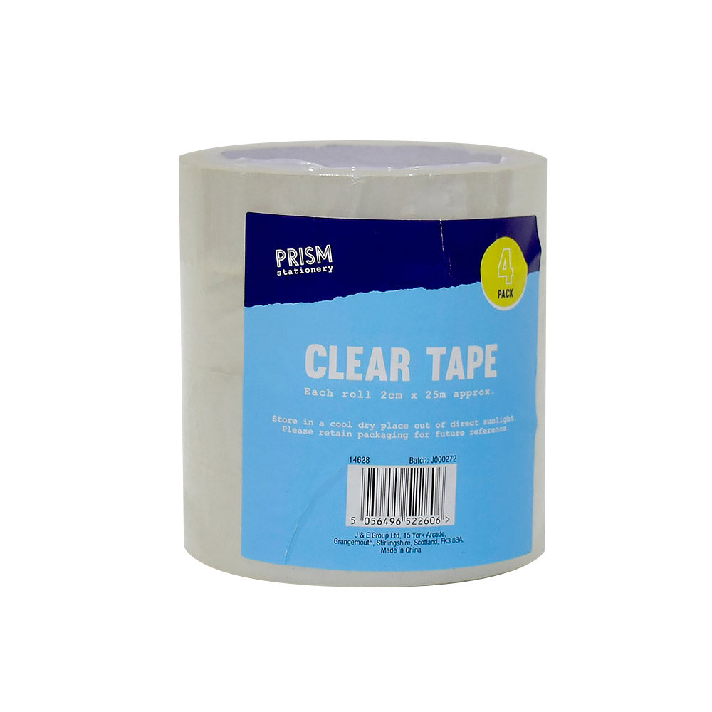 Clear Tape 4 Rolls ¨C 2cm x 25m Transparent Adhesive Tape for Office ...