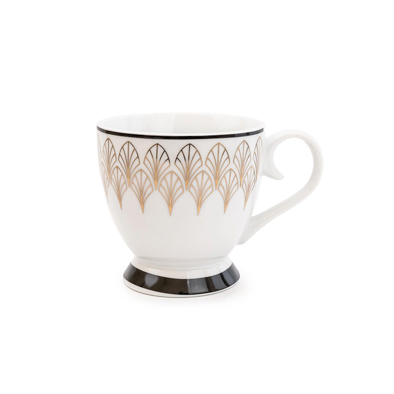Black & Gold Deco Glam Flared Mug ¨C Luxury Ceramic Coffee Cup ...