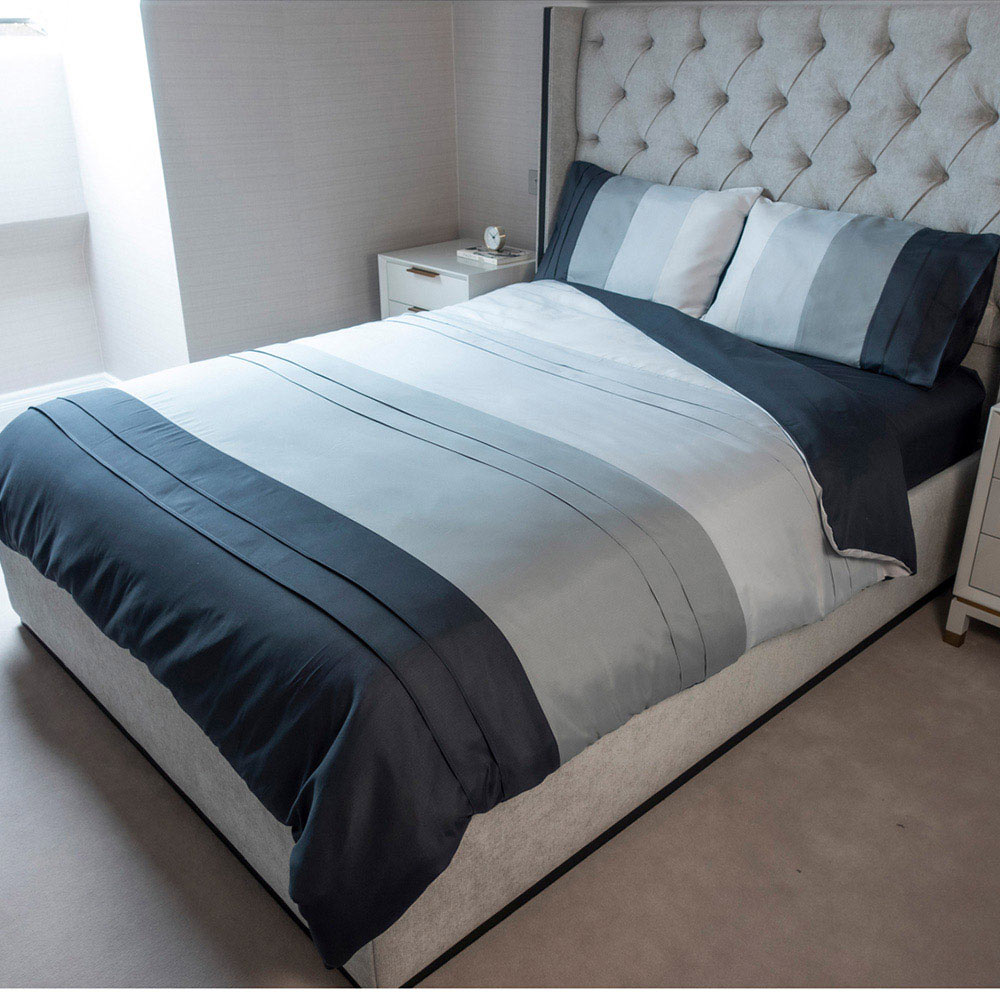 Grey Panel With Fitting Sheet Duvet Set Single Size, Modern Grey Single ...