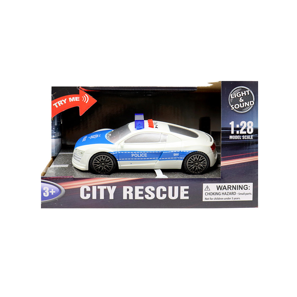 City Rescue Friction Power Police Car Toy ¨C Pull Back Police Vehicle ...
