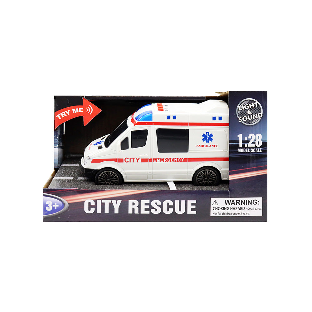 City Rescue Friction Powered Ambulance Toy ¨C Emergency Vehicle for ...
