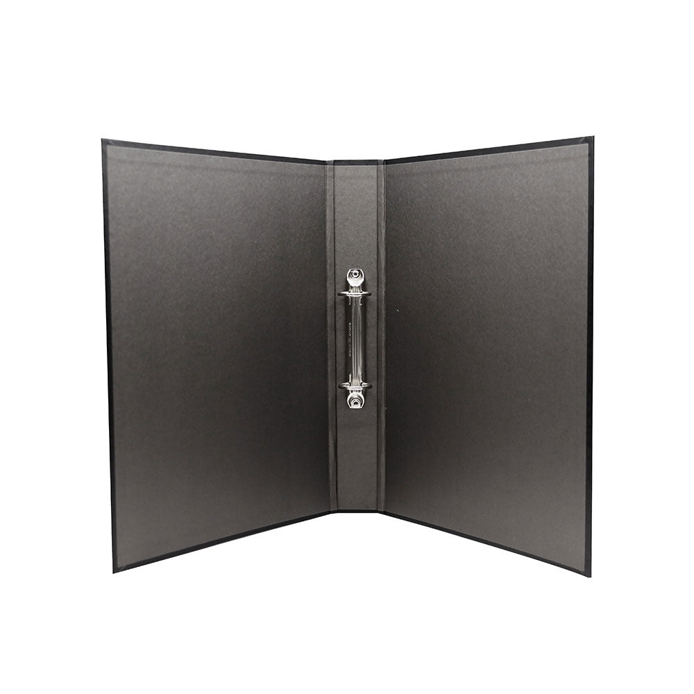A4 Black 2-Ring Binder ¨C Paper Over Board Cover, Durable Document File ...