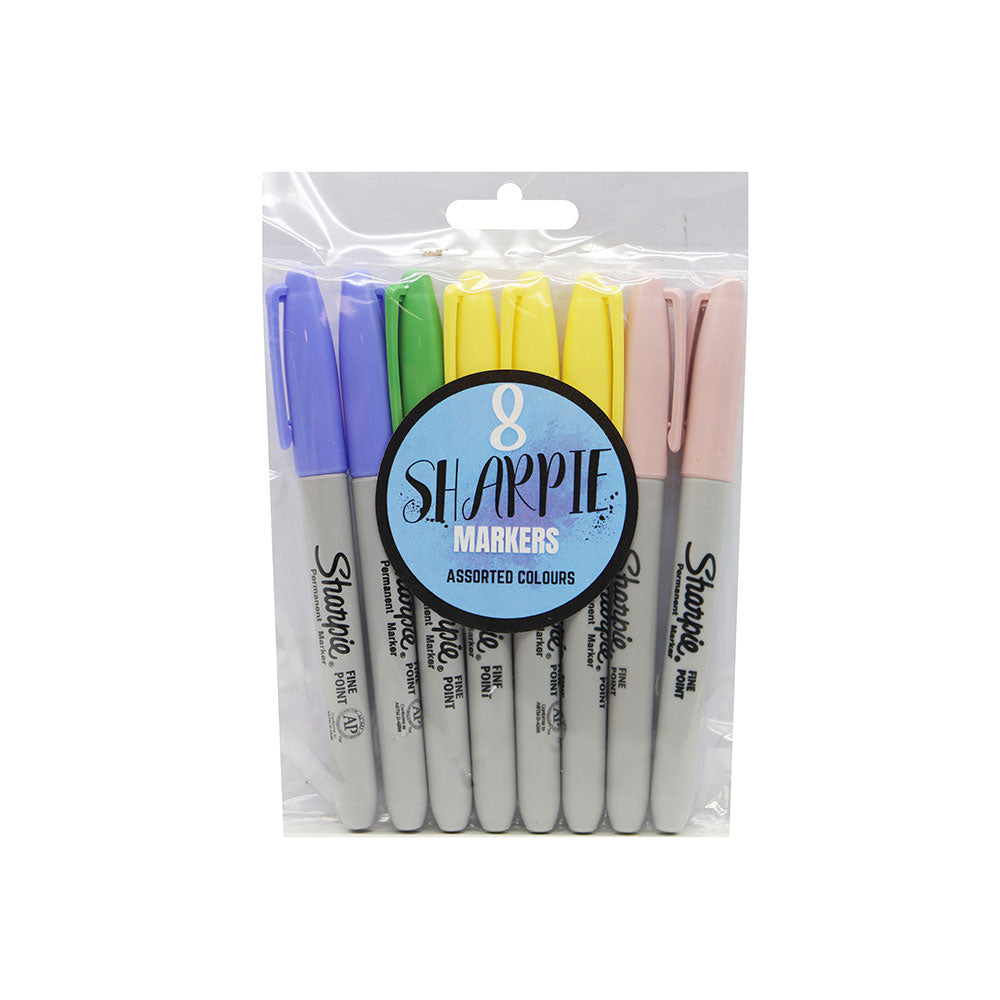 Sharpie Permanent Markers 8 Pack ¨C Assorted Colours, Quick-Dry Ink ...