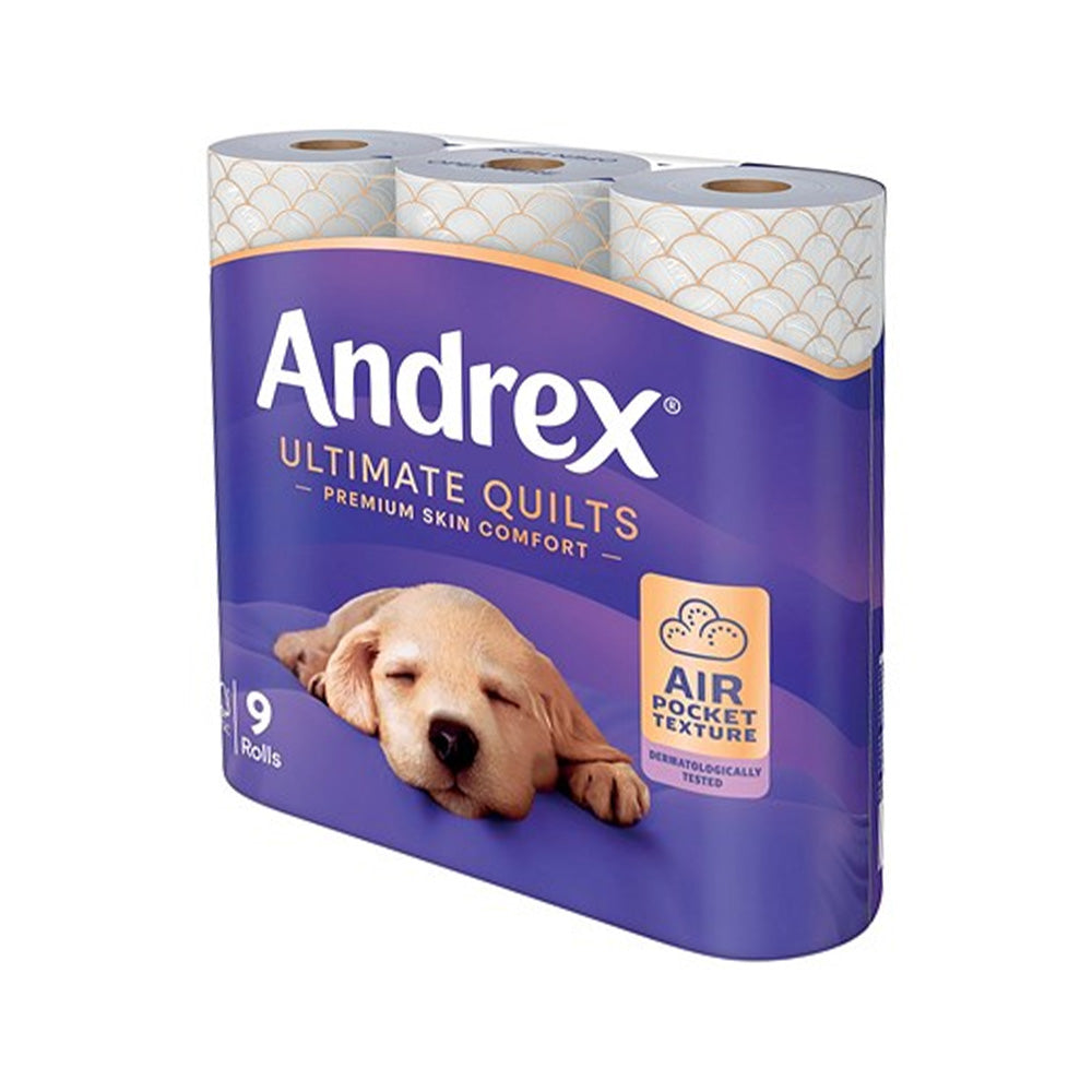Andrex Quilted Toilet Paper 3 Ply Soft Luxury Bathroom Tissue ...