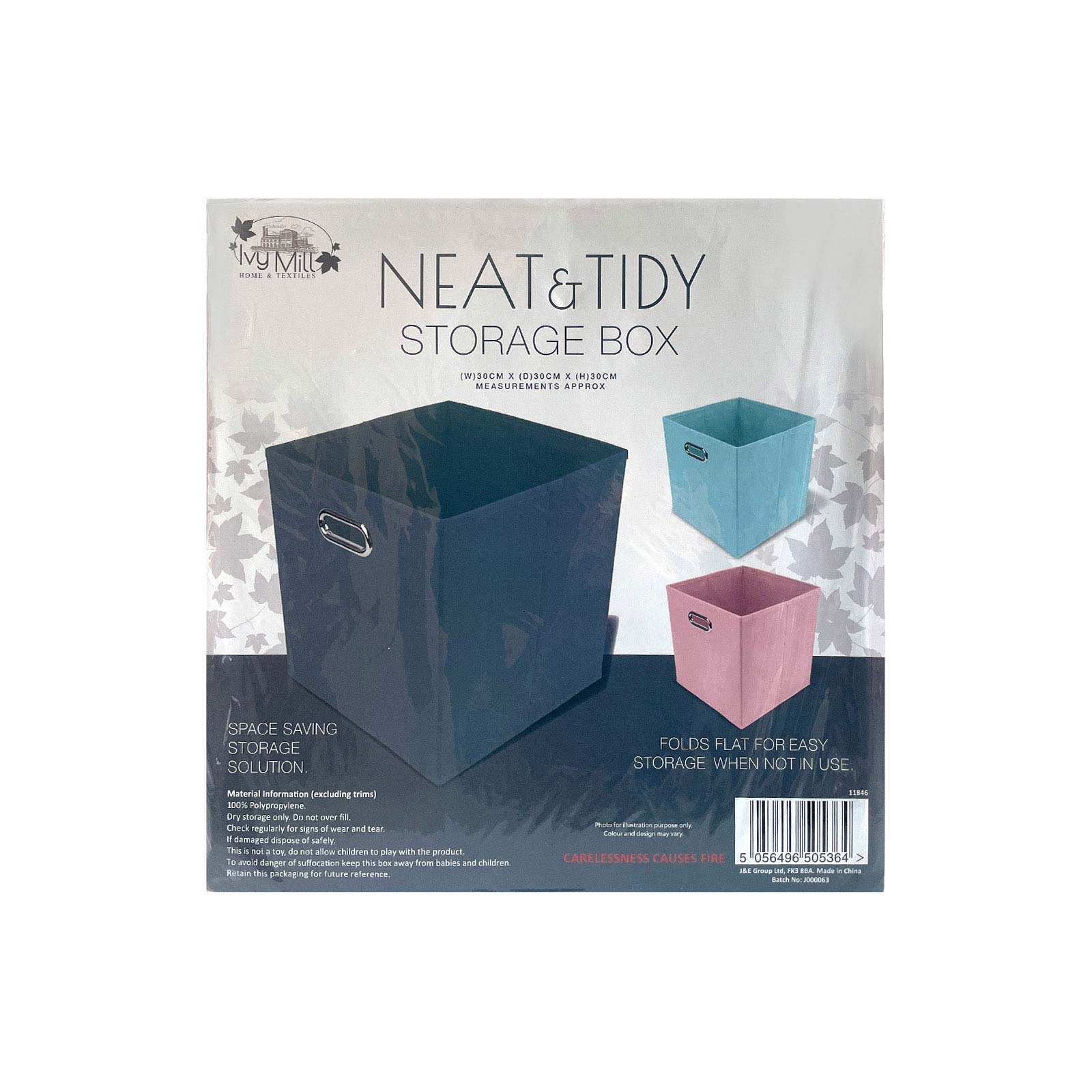 Neat and Tidy Storage Box 30cm x 30cm x 30cm Foldable Fabric Cube ...