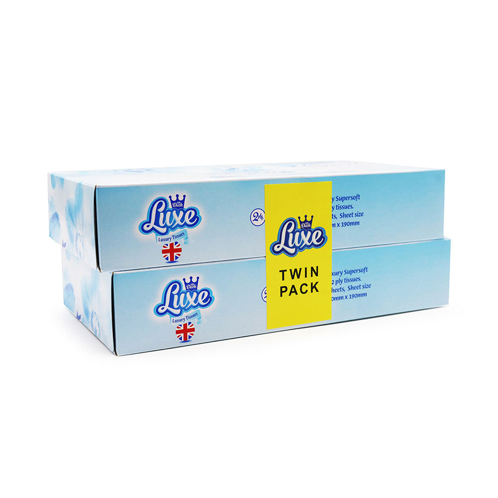 Luxe Luxury 2-Ply Tissues 90 Sheets Twin Pack Soft Facial Tissue ...